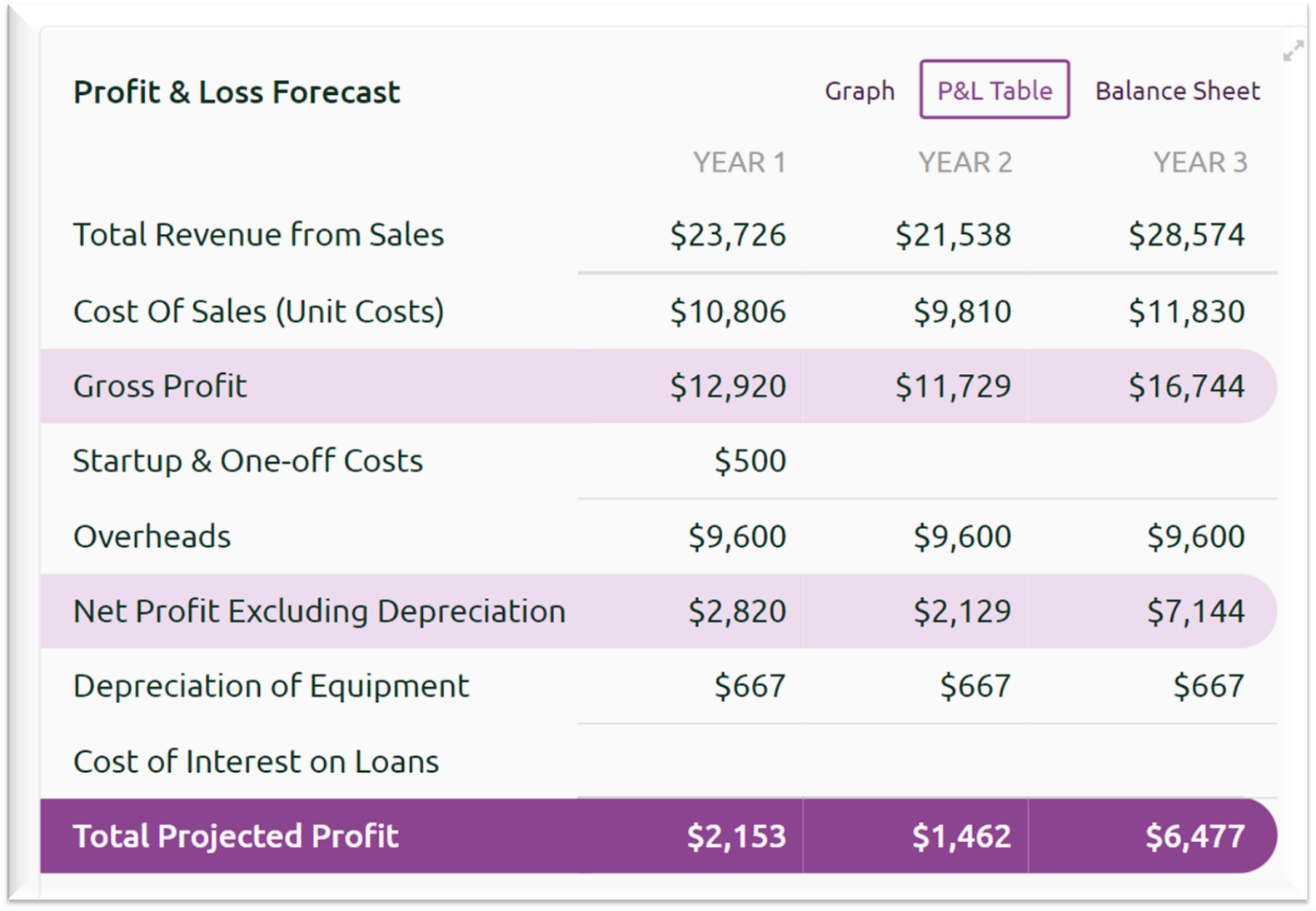 6. Financial Plan Projections – VA Enterprises